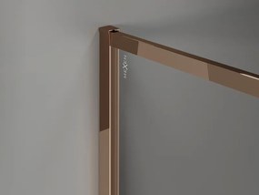 Mexen, Mexen Kioto-XF sprchová stěna s rámem 100 x 202 cm, grafit 10 mm, růžové zlato - 800-100-104-60-40-X