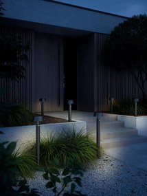 Černý zahradní solární LED sloupek Nama s pohybovým čidlem zapichovací 1W 90cm  - Nordlux