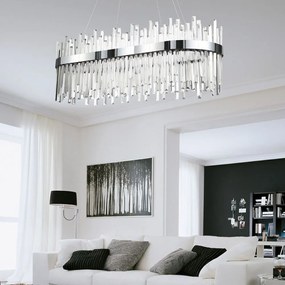 Toolight Toolight, LED křišťálové svítidlo 80x35 cm, 62W, APP1514-CP80, chromová, OSW-03262