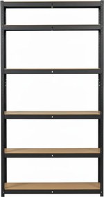 Regál 240x120x50 cm lakovaný 6-policový, nosnost 1050 kg - černý