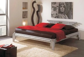 Nábytek ATIKA s.r.o. Kovová postel KENDO Povrchová úprava: stříbrná RAL 9006, Rozměr: 140 x 200 cm