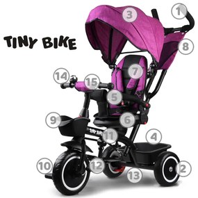 Tříkolka Tiny Bike 3v1 Růžová