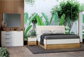 Postel 160x200 měkké čelo s šuplíky bez rámu Asti
