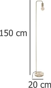 Kovová stojací lampa pro obývací pokoj, moderní, ve zlaté barvě,
