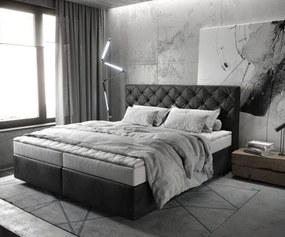 Boxspring postel Dream-Great 180x200 cm mikrovlákno antracitová