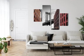 Vícedílný obraz Pohled Na Manhattan Bridge Z Washington Street Nedostatek Nedostatek Plátno Canvas 240x150