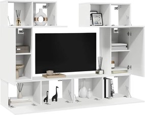 6dílný set TV skříněk bílý kompozitní dřevo 3078698