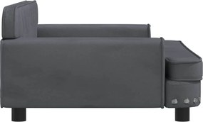 Pelíšek pro psy tmavě šedý 90 x 53 x 30 cm samet 171870
