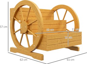 Květinový truhlík Outsunny s kolečkem 61 x 62 x 57 cm odolný proti povětrnostním vlivům vodoodpudivý 3 patra s odtokovými otvory z jedlového dřeva te…