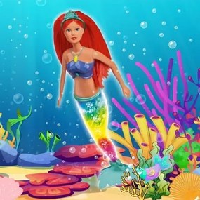 SIMBA Panenka Steffi Mořská víla Sparkle 39 cm / Svítící duhová ploute