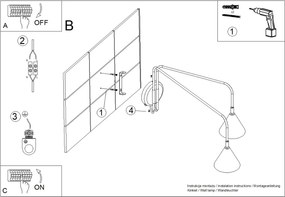 Sollux Lighting Nástěnné svítidlo NOX 2 šalvějové s vypínačem