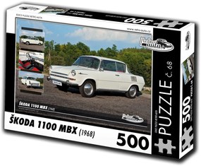 Puzzle retro-auta puzzle č. 68 škoda 1100 mbx (1968) 500 dílků
