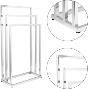 Erga Lonia, tříramenný věšák na ručníky 41x22x85 cm, chromová, ERG-YKA-P.LONIA3-CHR