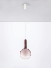 Hnědé skleněné LED stmívatelné závěsné svítidlo ø 25 cm Nostos – Nova Luce