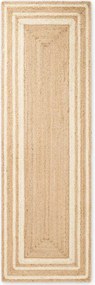 Krémový/v přírodní barvě oboustranný/ručně tkaný jutový běhoun 80x250 cm Looma – Hanse Home
