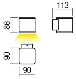 Redo 9080 - LED Venkovní nástěnné svítidlo BETA LED/6W/230V 3000K IP54 hnědá