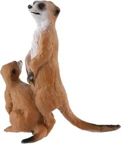 ZOOTED Figurka Surikata s mládětem světle hnědá / Plast / 8 cm / od 3