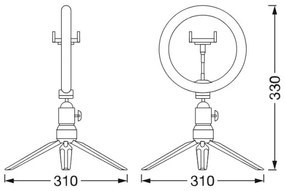 Ledvance -LED Stmívatelná lampa se stojanem a držákem pro vlogování LED/5,5W/USB