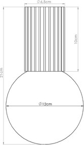 Modré stropní svítidlo se skleněným stínidlem ø 12 cm Orbital – Sollux