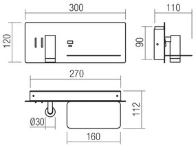 Světla a lustry REDO GROUP Redo Group nástěnné světlo nad postel Brook 01-4468 starý bronz