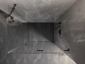 Mexen Lunar-F, sklápěcí sprchový kout pravý 90 x 80 cm, 8mm čiré sklo, profil grafit broušený, 836-090-080-66-00-P
