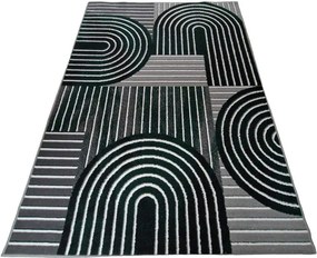 HU Šedozelený geometrický obdélníkový koberec NEW IDEA 90141-0574 Rozměr: 50x80 cm