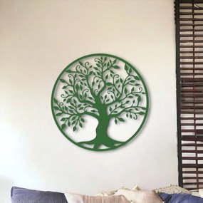 Strom života 6 - kovový obraz na zeď Velikost: 100cm, Barva: Green