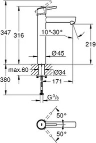 Grohe Concetto - Baterie pro umyvadlovou mísu chrom