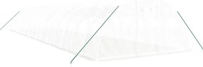 Skleník s ocelovým rámem bílý 64 m² 16 x 4 x 2 m 3188078