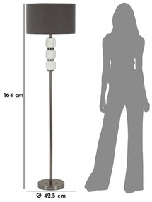 Šedá stojací lampa s textilním stínidlem (výška 163 cm) Bright – Mauro Ferretti