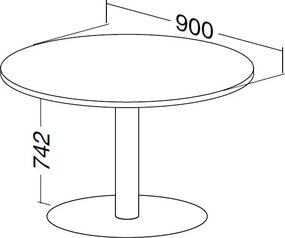 Jednací stůl ProOffice, průměr 90 cm, divoká hruška