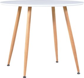 Jídelní stůl Schullte - bílý a dubový - MDF | 90x73,5 cm