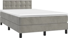 Box spring postel s matrací světle šedá 120x190 cm samet 3269861