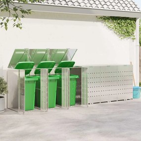 Úložný box na 3 popelnice Nerezová ocel Stříbrná 3394792