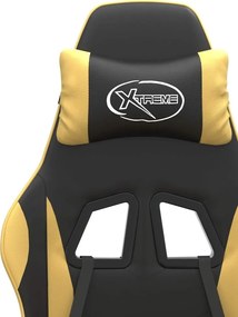 vidaXL Otočná herní židle umělá kůže [349576] Barva: Černá a oranžová