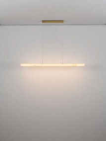 Bílé/v mosazné barvě LED stmívatelné závěsné svítidlo v dekoru kamene Vaster – Nova Luce