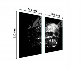 Skleněná Ochranná Deska Do Kuchyně 65x52 Lebka
