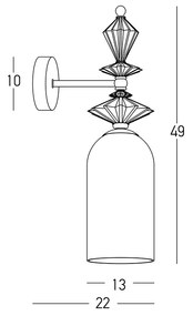 Zambelis 22080 nástěnné svítidlo zeleno/růžová keramika, 1xE27, 49cm