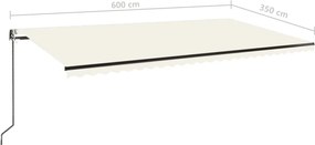 vidaXL Automatická zatahovací markýza 600 x 350 cm [3069247] Barva: Žluto-bílá