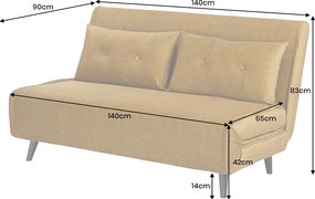 Designová rozkládací pohovka Bleddyn 140 cm hořčičný samet