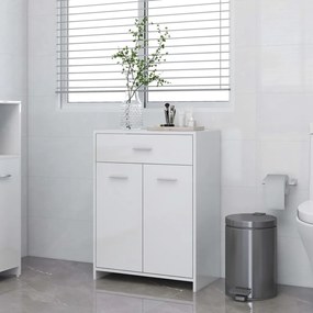 Koupelnová skříňka bílá lesklá 60 x 33 x 80 cm kompozitní dřevo