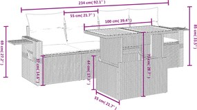 5dílná zahradní sedací souprava s poduškami černá polyratan 3271630
