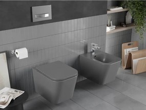 Mexen Teo WC Rimless s WC deskou slim, duroplast, tmavě-šedá matná, 30854071