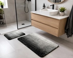 Bellatex koupelnové předložky BANYSILVER bez výkroje sada 60x100, 60x50 cm Černá,Šedá
