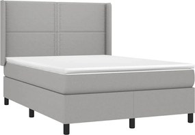 Box spring postel s matrací světle šedá 140 x 200 cm textil 3131353