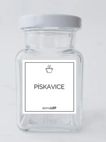 Samolepka na kořenky PÍSKAVICE bílá 5 × 5 cm základní písmo