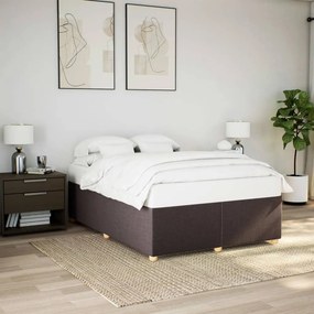 Rám postele bez matrace tmavě hnědý 160 x 200 cm textil 3284746