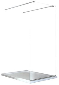 Besco Sprchový kout Walk-In AVEO DUE 90 (100, 110, 120, 130, 140), výška 195 cm Rozměry (cm): šířka: 130, Barva profilů a typ výplně: profily: chrom, výplň: transparent