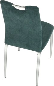 Jedálenská stolička, azúrová látka/chróm, OLIVA NEW