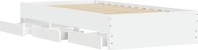 Rám postele se zásuvkami bílý 75 x 190 cm kompozitní dřevo 3207329